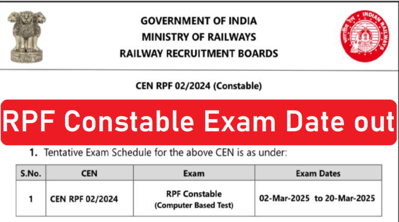 rpf constable exam dates new notice ‣ Anil Sir ITI