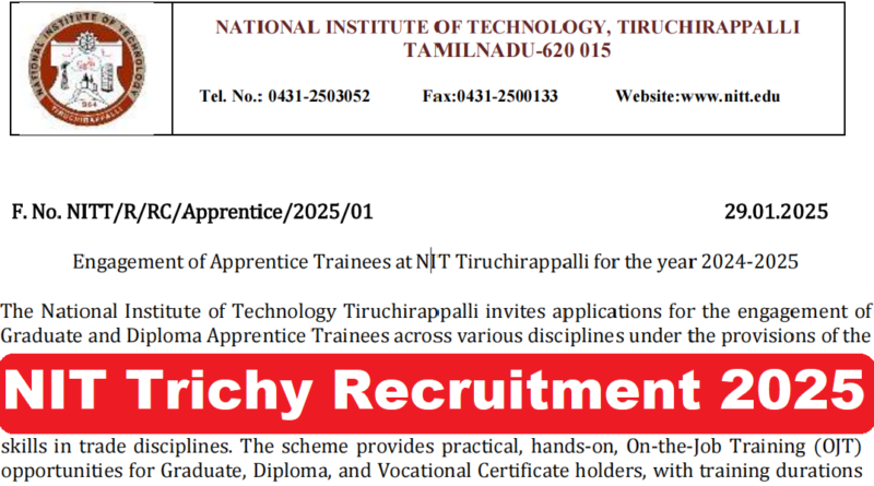 nit trichy mca course details 2025 ‣ Anil Sir ITI