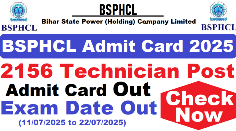 BSPHCL Technician III Admit Card 2025 Official link ‣ Anil Sir ITI