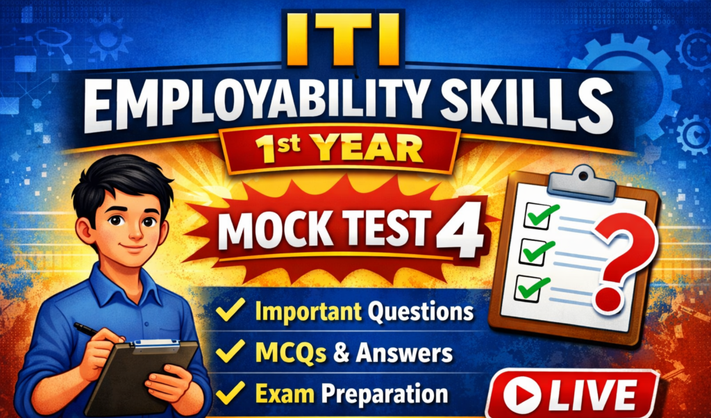 ITI Employability Skills 1st Year Mock Test 4 Live - Anil Sir ITI